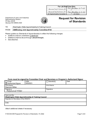 Fillable Online lni wa Request for Revision of Standards Fax Email ...