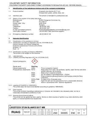 Fillable Online Voluntary safety information based on the Safety Data ...