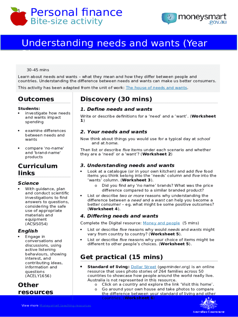 Moneysmart bite size activity. Currency Doc Template | pdfFiller