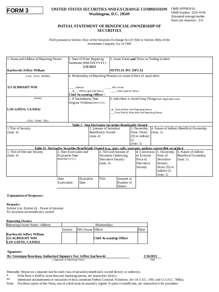 NETFLIX INC (: 3, Received - cloudfront.net Doc Template | pdfFiller