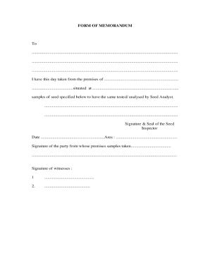 Fillable Online FORM OF MEMORANDUM Fax Email Print - pdfFiller
