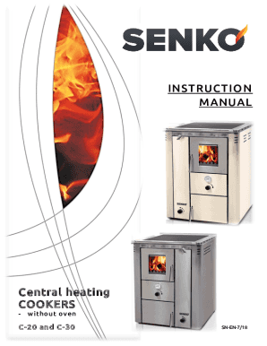 Fillable Online INSTRUCTION MANUAL Central heating COOKERS Fax Email ...
