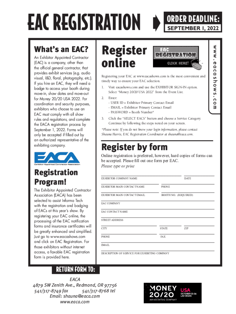 Fillable Online EXHIBIT ACRONYMS - What does an EAC Provide at a ...