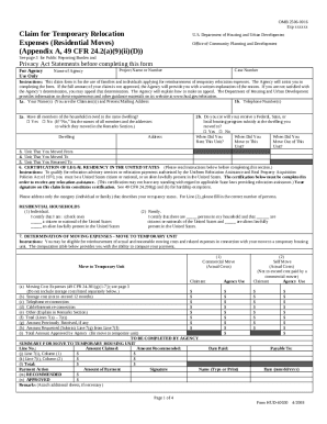 Claim for Temporary Relocation Expenses (Residential Moves ... Doc ...