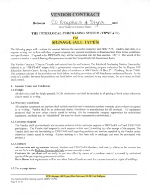 Fillable Online VENDOR CONTRACT SIGNAGE (ALL TYPES) Fax Email Print ...