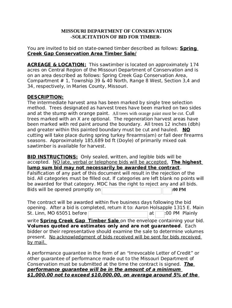 Spring Creek Gap Conservation Area Doc Template | pdfFiller
