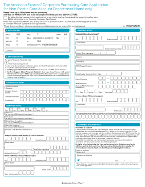Fillable Online . American Express Corporate Purchasing Card Department ...