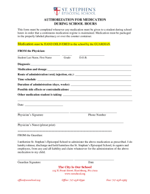 Fillable Online Inhaler Authorization Form Archdiocese of Washington ...