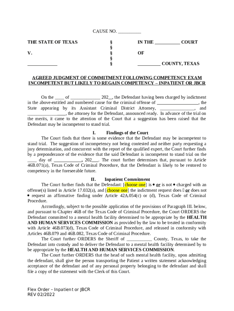 1. State's Motion to Compel Involuntary Administration of ... Doc Template | pdfFiller