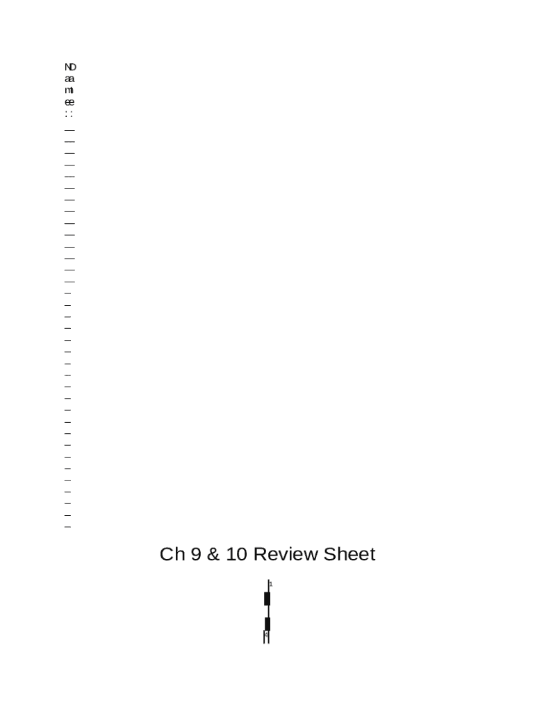 Ch 9 & 10 Review Sheet Doc Template | pdfFiller