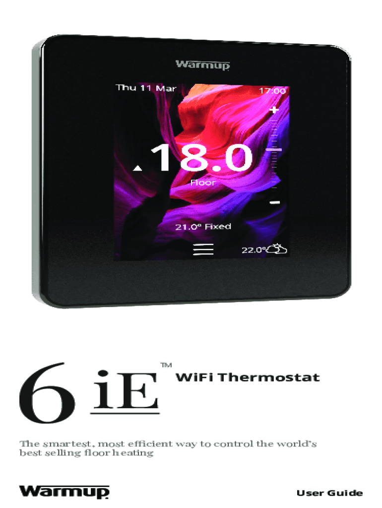 Fillable Online Warmup 6iE NEW Wi-Fi Smart Thermostat White ... Fax Email Print - pdfFiller