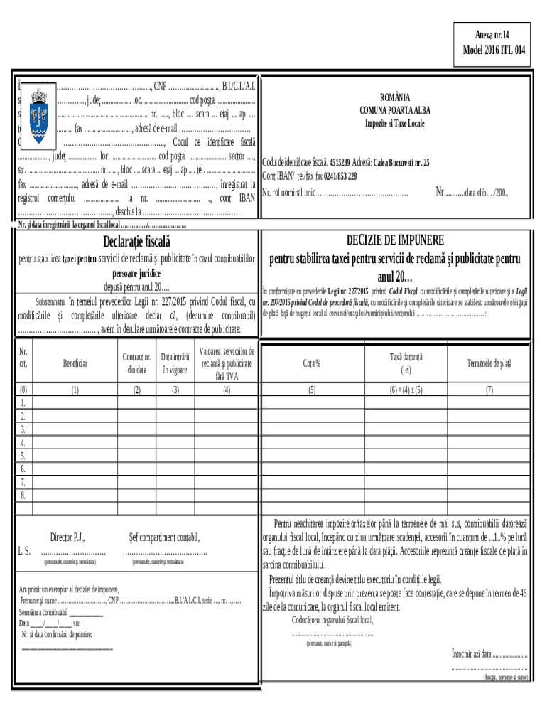 ITL 005 Declaratie Auto 1PDF Doc Template | pdfFiller