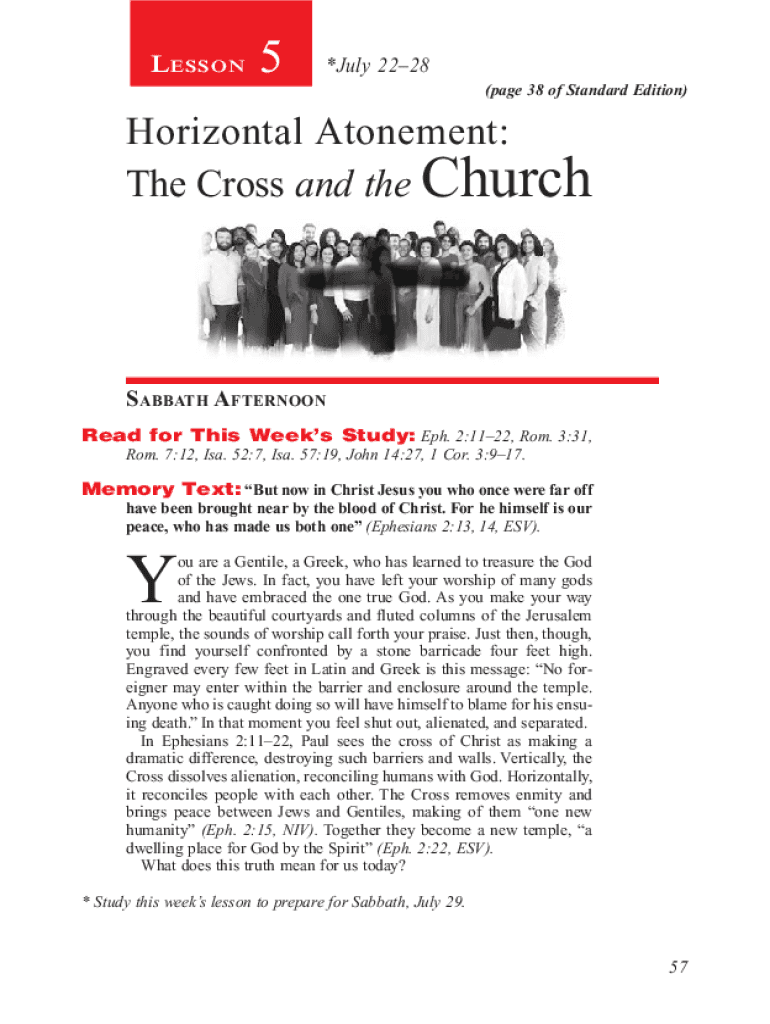 Fillable Online Sabbath: Horizontal AtonementThe Cross and the Church Fax Email Print - pdfFiller