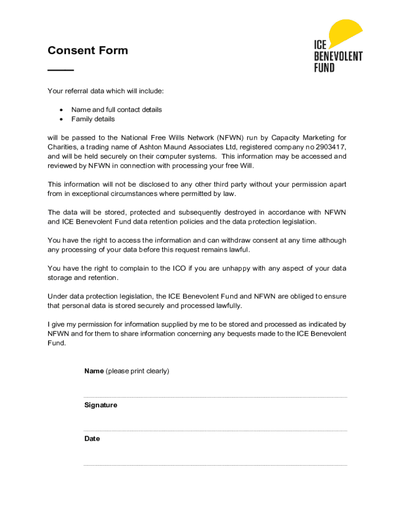 Fillable Online National Free Wills Network Referral Form (for ... Fax ...