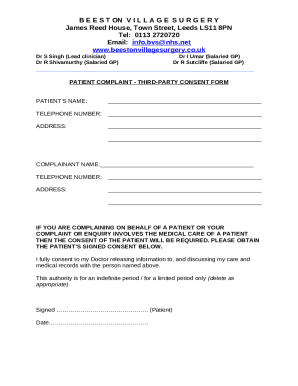 Third Party Complaint Consent Doc Template | pdfFiller
