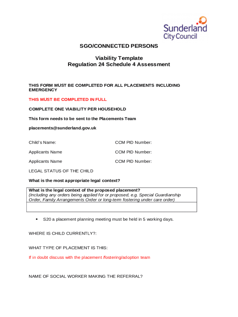 Viability Template Regulation 24 Schedule 4 Assessment Doc Template ...