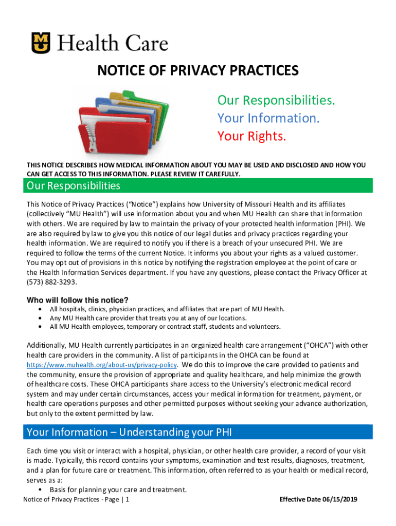 Fillable Online This Notice of Privacy Practices (Notice) explains how ...