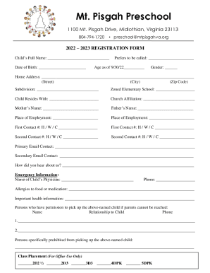 Fillable Online 2023 registration form - Mt. Pisgah United Methodist ...