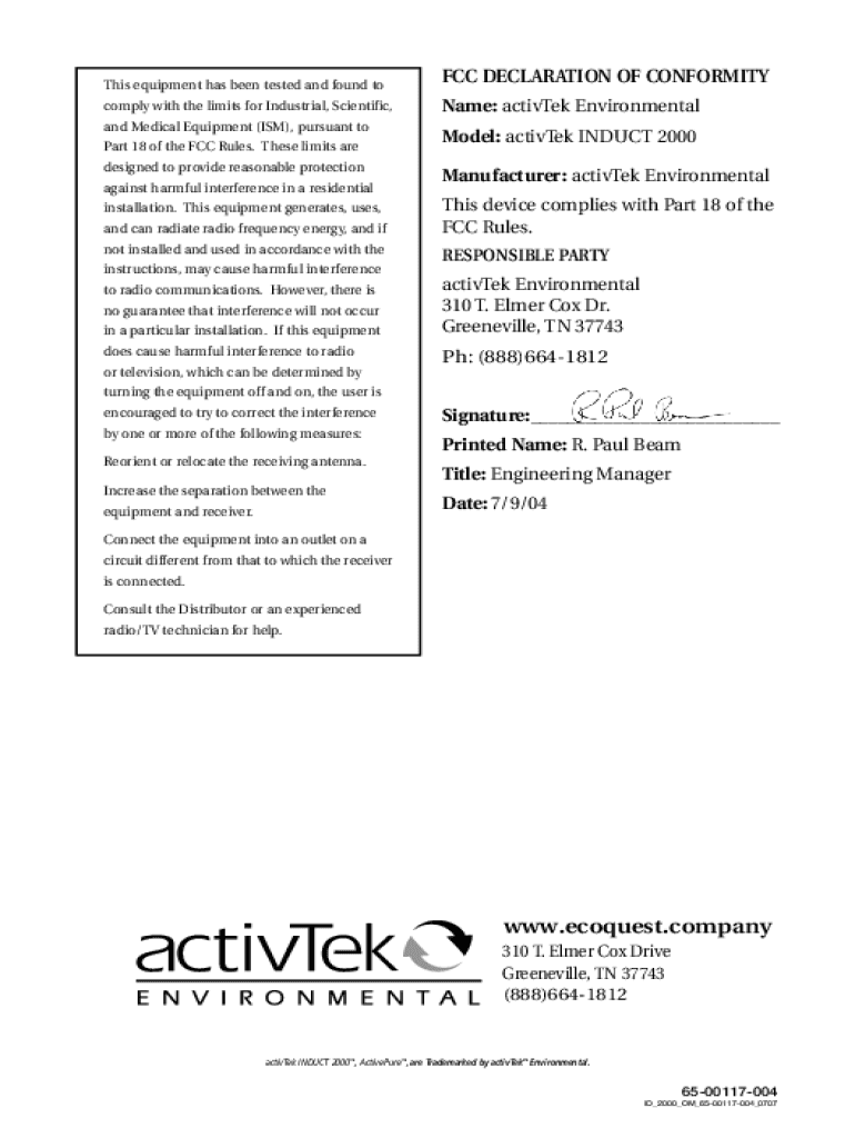 Fillable Online 227764 Classification of ISM Equipment under Part 18 ...