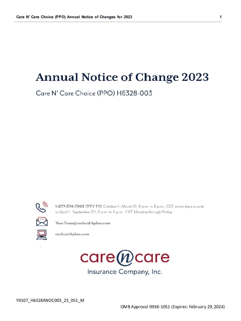 Fillable Online Insert 2024 plan name Annual Notice of Changes for 2024 ...