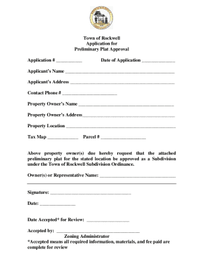 Fillable Online Preliminary Plat Review Application (Submit 15 copies ...