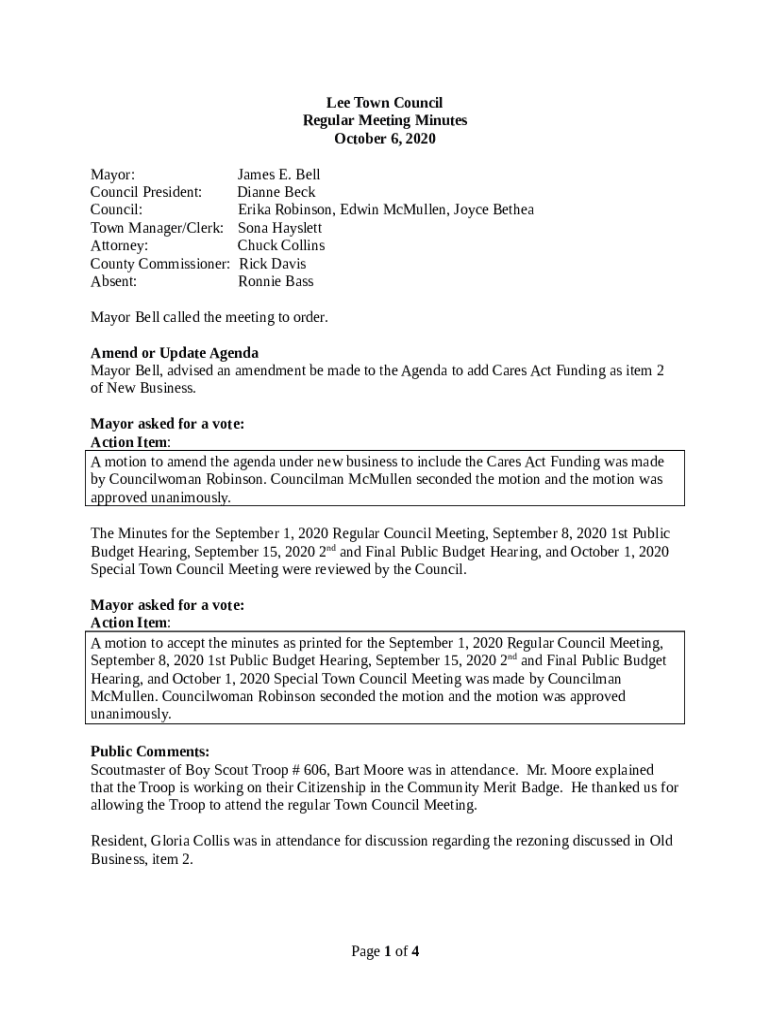 Lee City Government Doc Template | pdfFiller