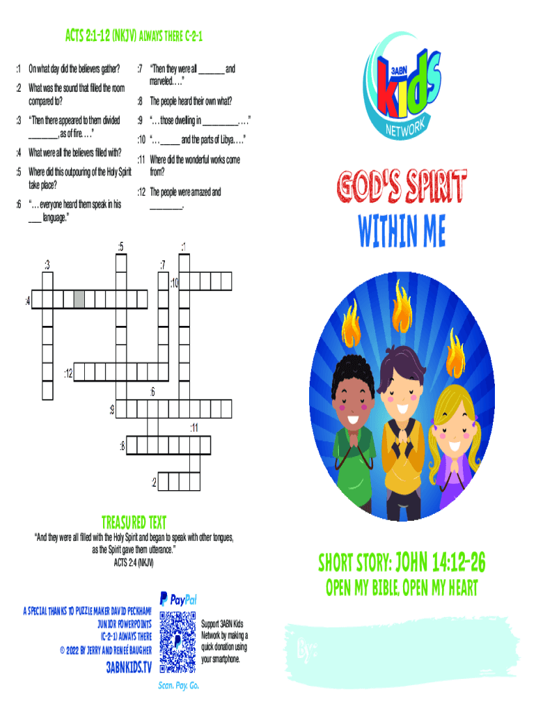 Fillable Online 3ABN Kids Network24/7 Christian Children's Programming ...