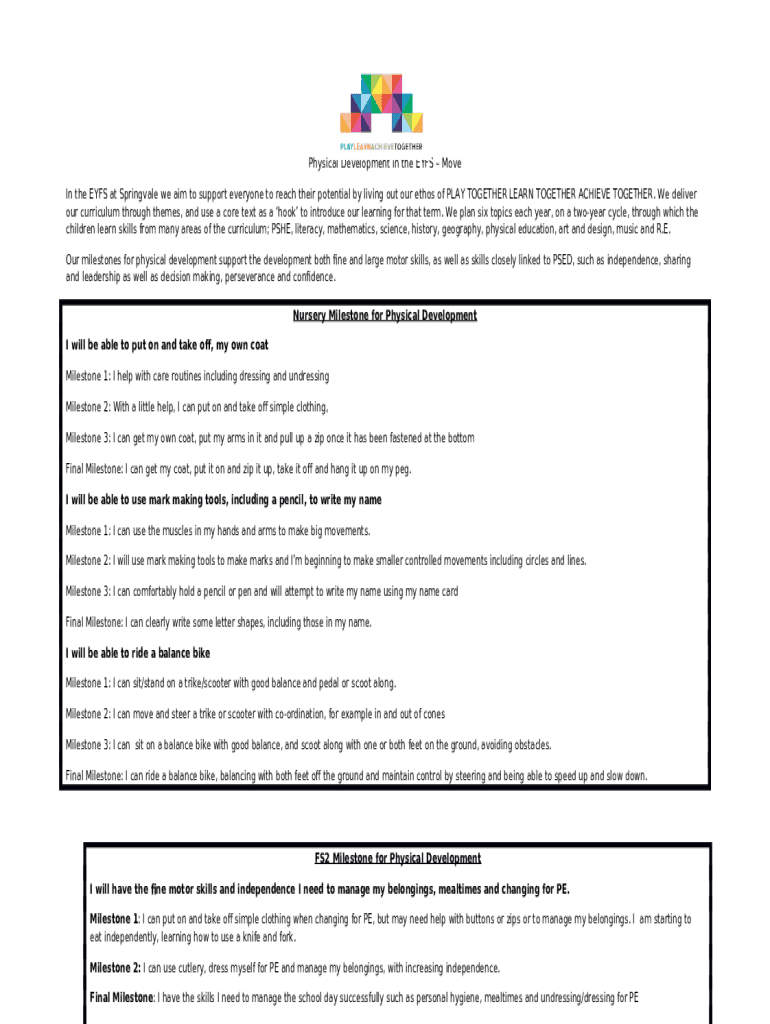 What are the physical development Early Learning Goals for ... Doc ...