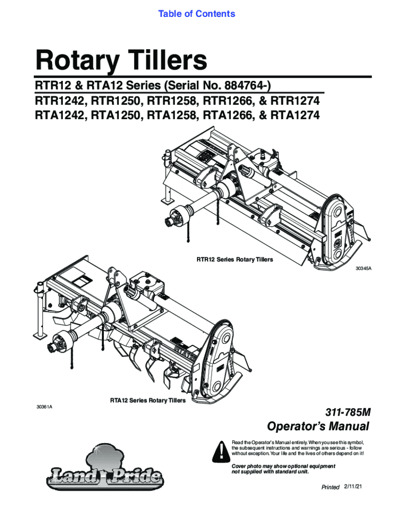 Fillable Online Specifications & Capacities RTR12 Series Rotary Tiller ...