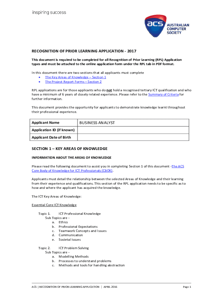 Fillable Online What should I include in the ACS RPL report form? Fax ...