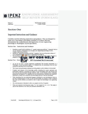 Fillable Online knowledge assessment self review form ka02 Fax Email ...