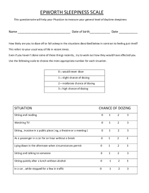 Fillable Online UP QUESTIONNAIRE AND EPWORTH SLEEPINESS ... Fax Email ...