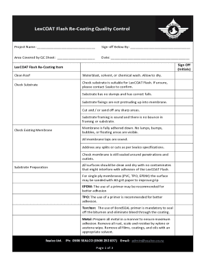 Fillable Online LexCOAT Flash Re-Coating Quality Control - NET Fax ...