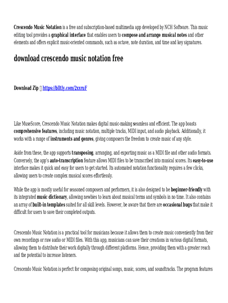 Fillable Online Top 16 free alternatives to Crescendo Music Notation for ... Fax Email Print ...