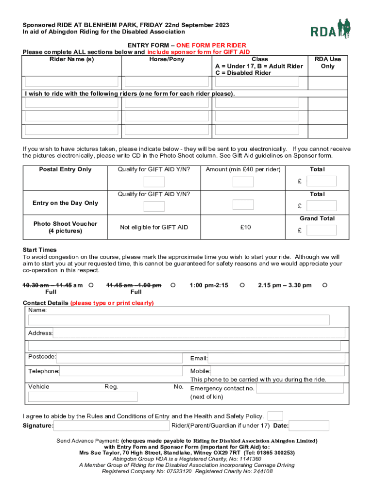 Fillable Online Riding for the Disabled Association (RDA) - Enriching ...