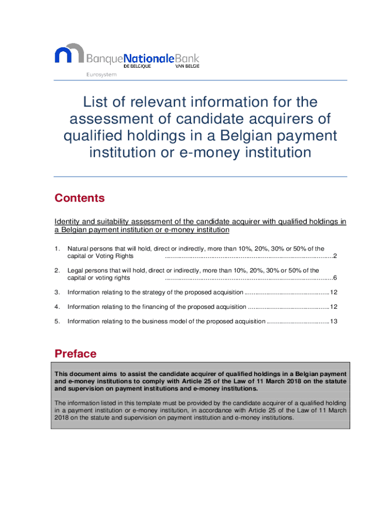 Fillable Online List of relevant information for the assessment of ...