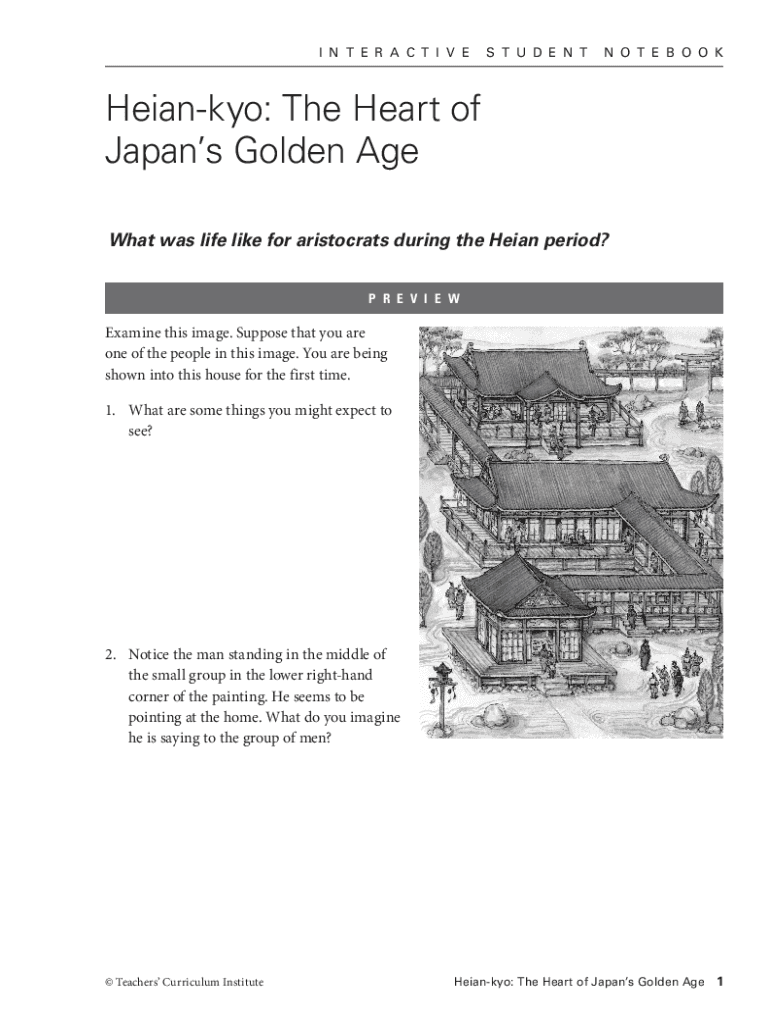 Fillable Online Heian-kyo: The Heart of Japan's Golden Age Flashcards ...