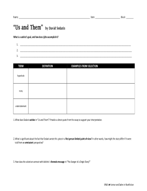 Fillable Online Us and Them by David Sedaris Fax Email Print - pdfFiller