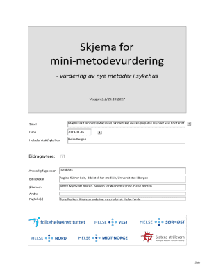 Fillable Online Skjema for mini-HTA. Forslag om innfring av en ny ...