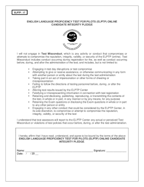 Fillable Online english language proficiency test for pilots (elptp ...
