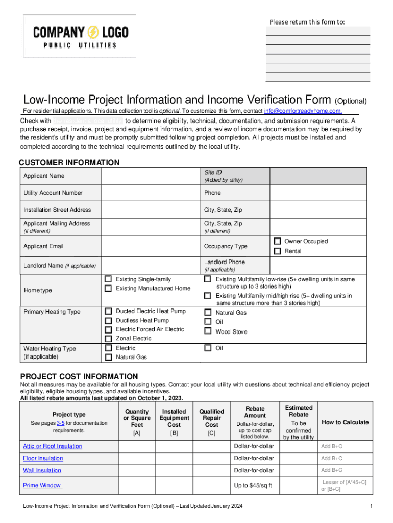 Fillable Online Comfort Ready Home Low-Income Program Webpage Fax Email ...