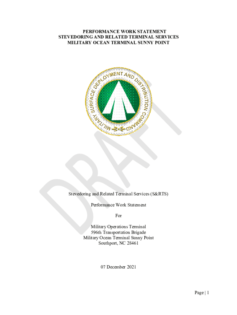 Fillable Online Page 1 of 84 PERFORMANCE WORK STATEMENT ... Fax Email ...