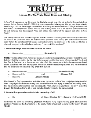 Fillable Online The Truth About Tithing - Sunday Service Fax Email Print - pdfFiller