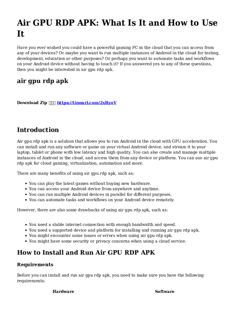 Fillable Online AirGPU Beta Cloud Gaming PC Full Review and Game ...