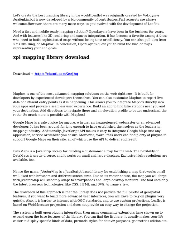 Fillable Online Leaflet vs OpenLayers. Pros and cons of both libraries Fax Email Print - pdfFiller
