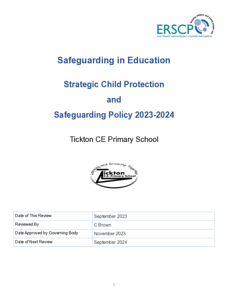 Fillable Online Strategic Child Protection and Safeguarding Policy 2023 ...