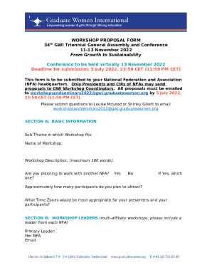 Call for Workshops Doc Template | pdfFiller