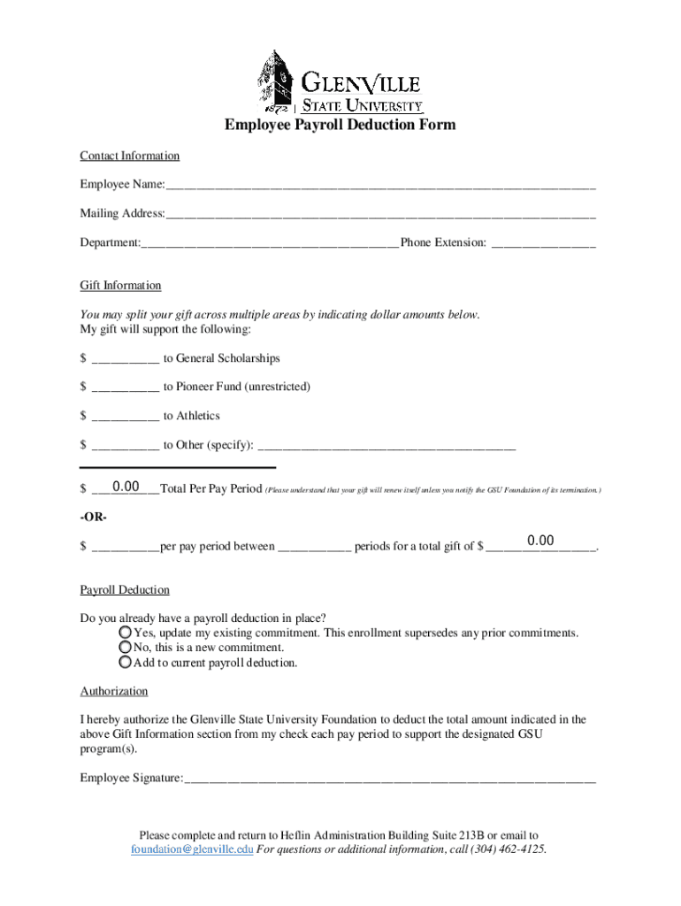 Fillable Online FACULTY & STAFF PAYROLL DEDUCTION REQUEST - Inside Fax ...