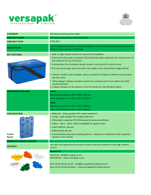 Fillable Online Insulated Pathology Specimen & Sample Carrier Bag ...