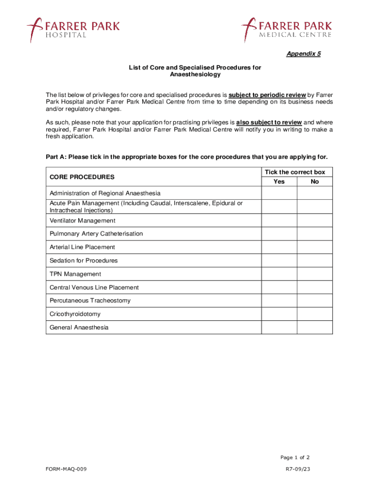 Fillable Online The list below of privileges for core and specialised ...